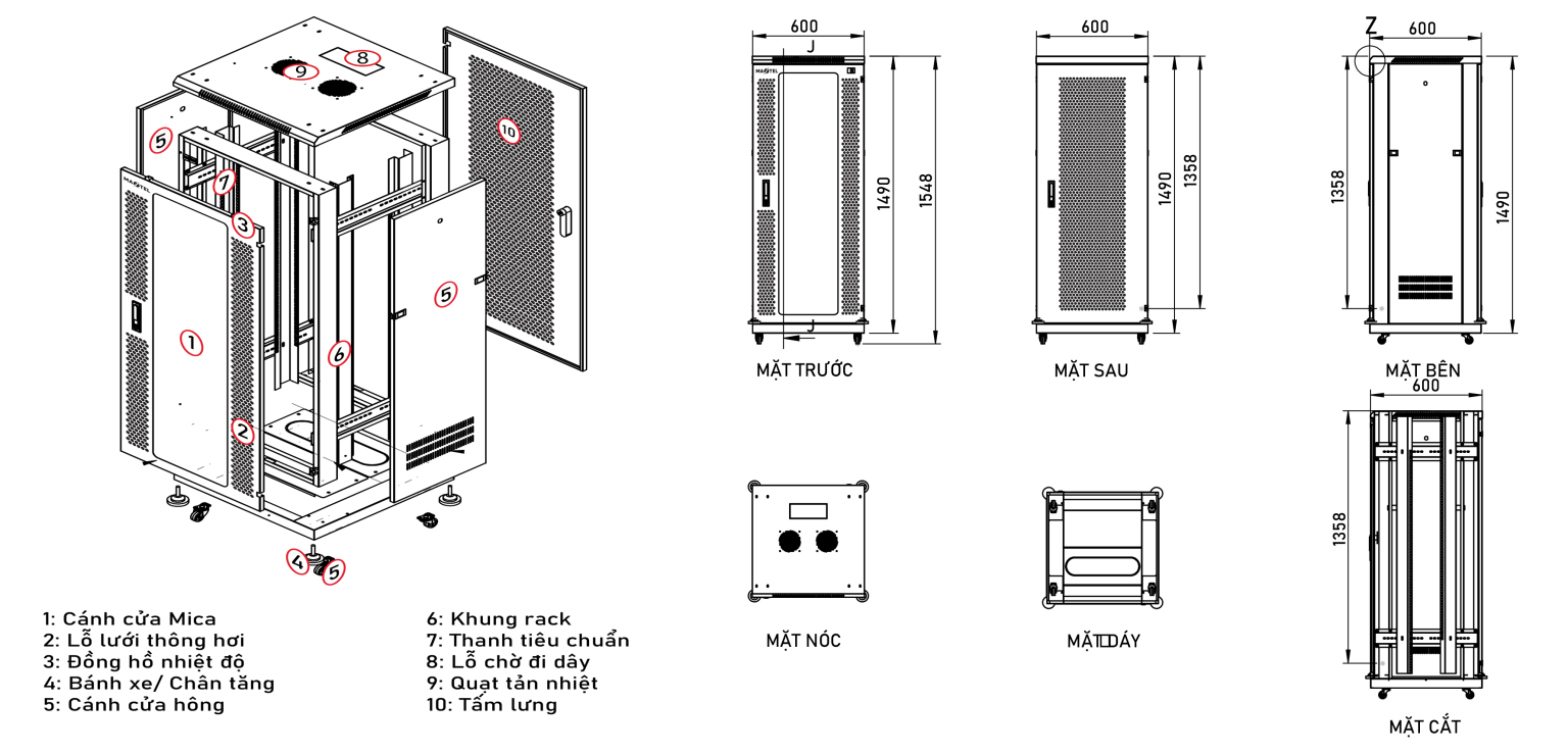 Tủ Rack 27U Series Maxtel - MAXTEL